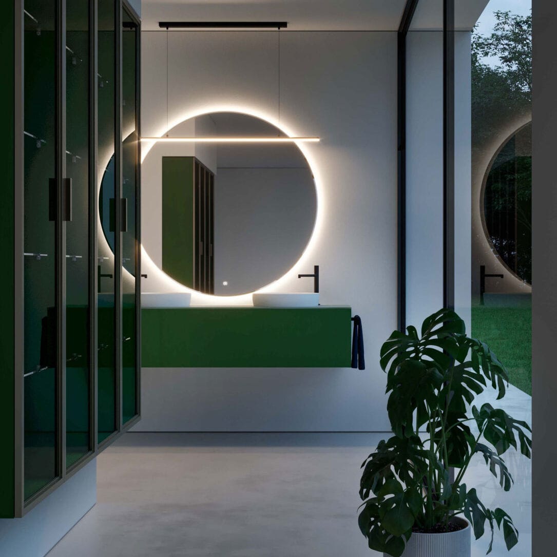 Wall-mounted bathroom mirror - LAP - IDEAGROUP - contemporary / round ...