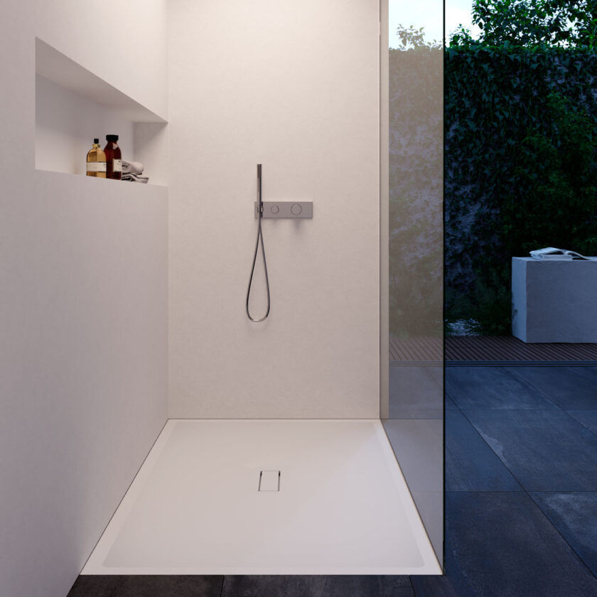Rectangular shower tray - HALF - IDEAGROUP - raised / above floor ...