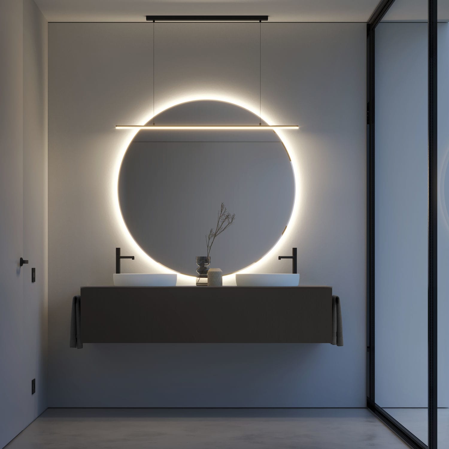 Wall-mounted bathroom mirror - LAP - IDEAGROUP - contemporary / round ...