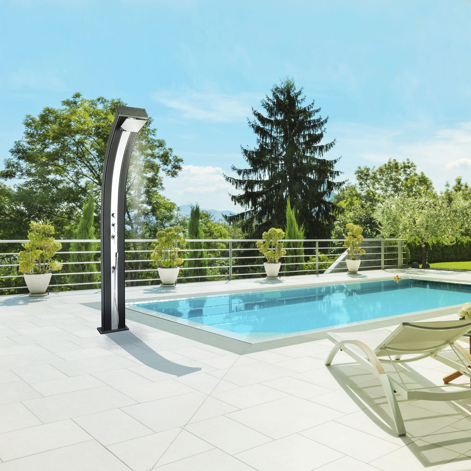 Solar garden shower - DADA CURVE - POOLSTAR - with foot washer / multi ...