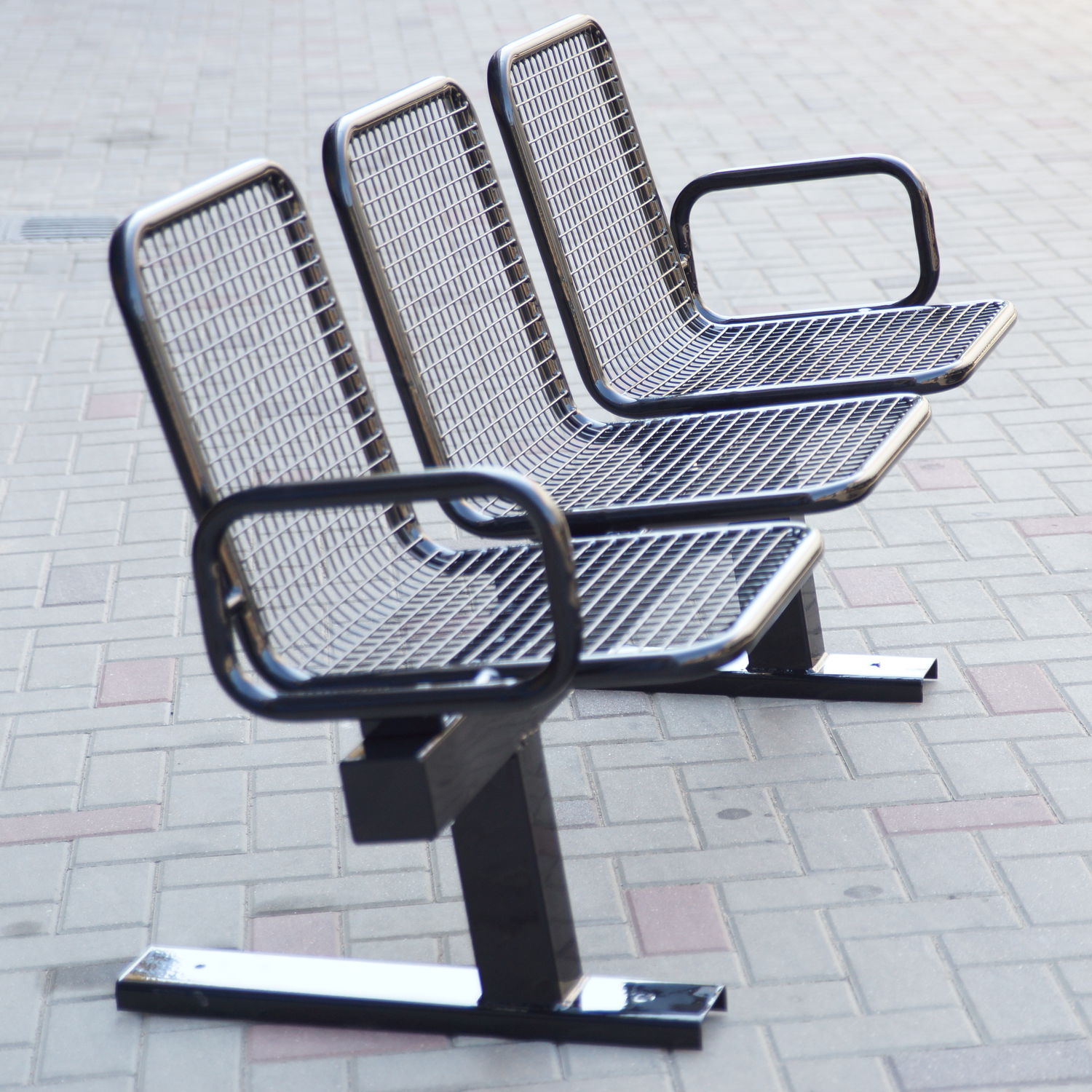 Thermo-lacquered steel beam chair - MS111-03 - Darba Spars - 3-seater ...