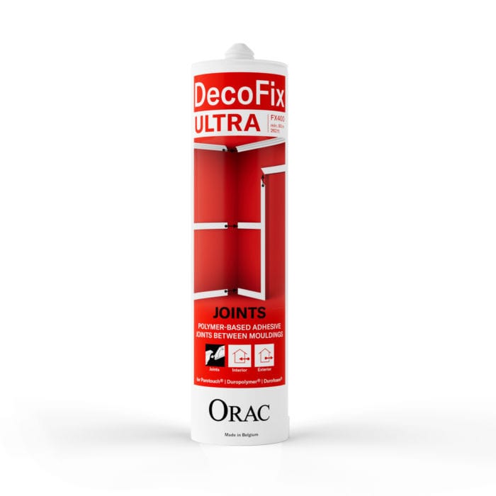 Polymer-based glue - FX400 DecoFix Ultra - Orac Decor® - for plastic / for joinery / for baseboard