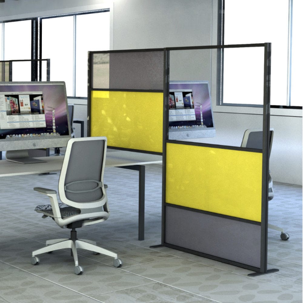 Floor-mounted office divider - TETRIX PROTECTOR - STUDIO T - desk ...