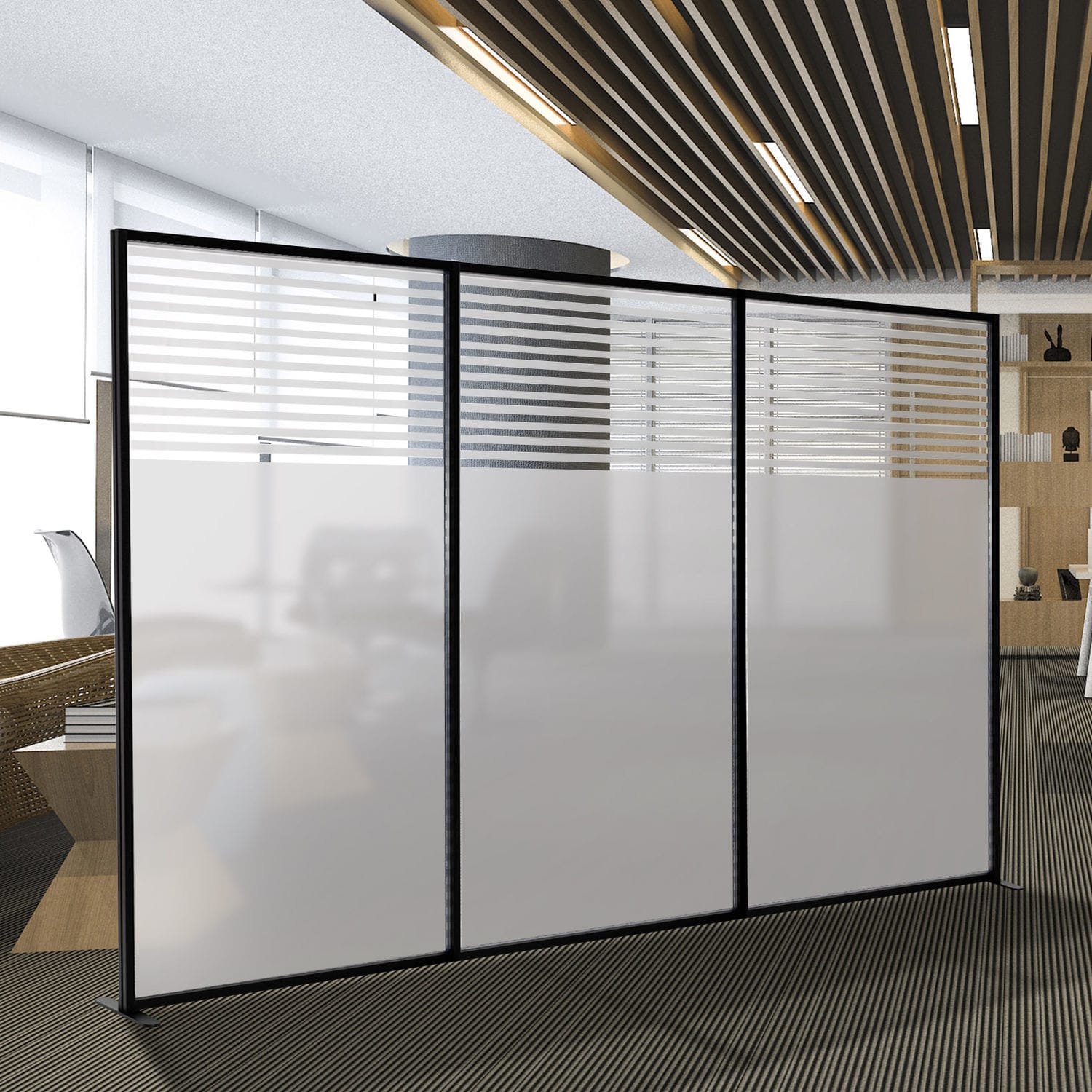 Floor-mounted office divider - OFFICE-SR - STUDIO T - free-standing ...