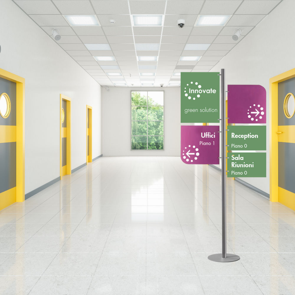 Signage totem - RONDO-ALU - STUDIO T - for public space