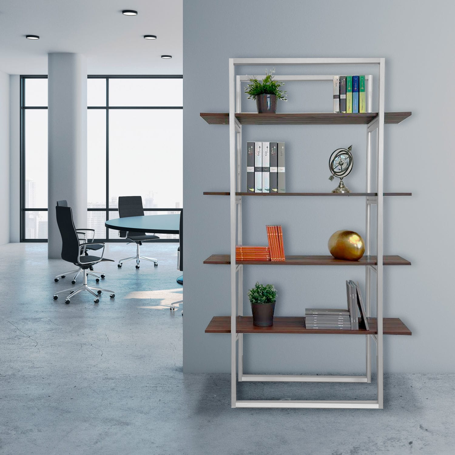Free-standing bookcase - EMME - STUDIO T - modular / high / low