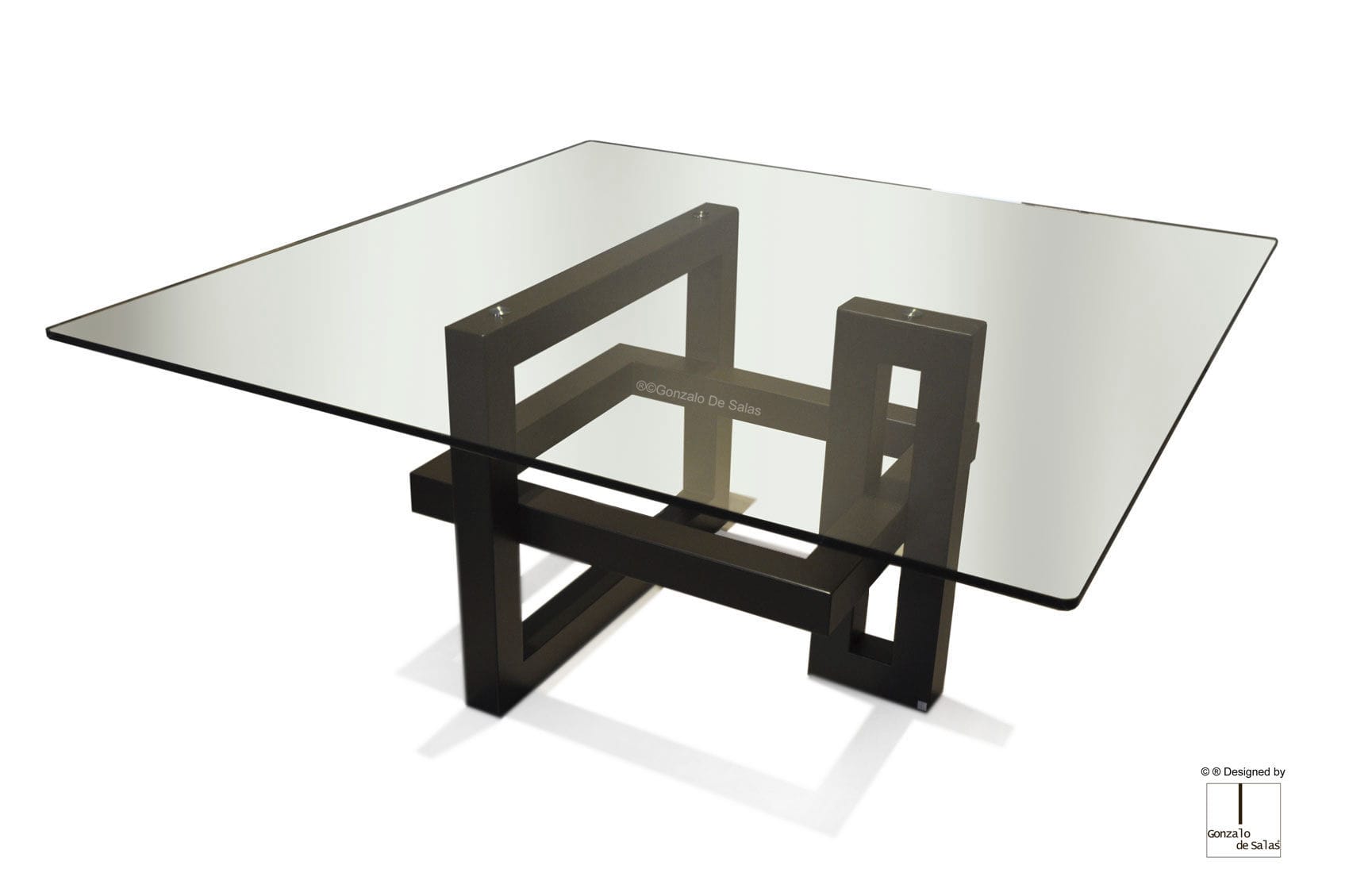 Contemporary dining table - IOS - GONZALO DE SALAS - glass / painted ...