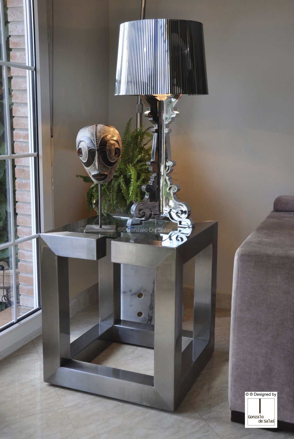 Contemporary side table - LAKME - GONZALO DE SALAS - metal ...