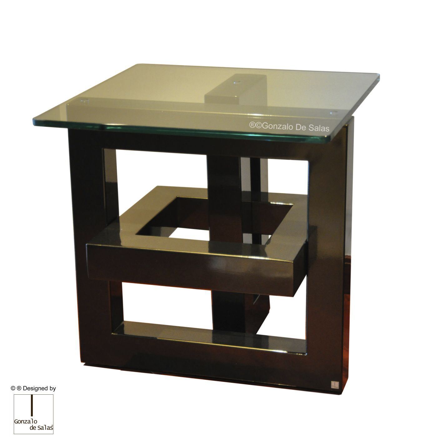 Contemporary side table - IOS - GONZALO DE SALAS - metal / rectangular ...