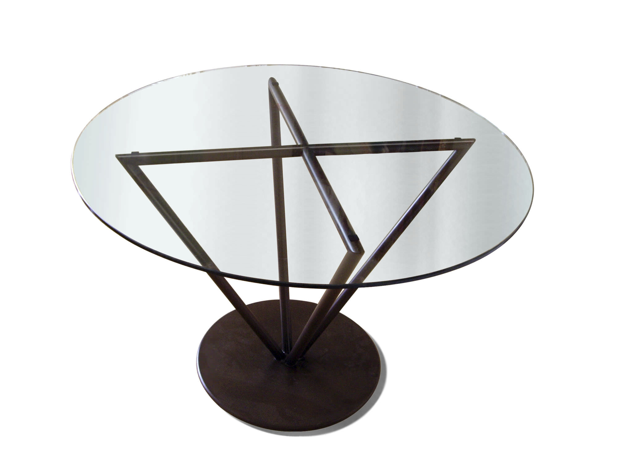 Contemporary table - THIRA - GONZALO DE SALAS - glass / round