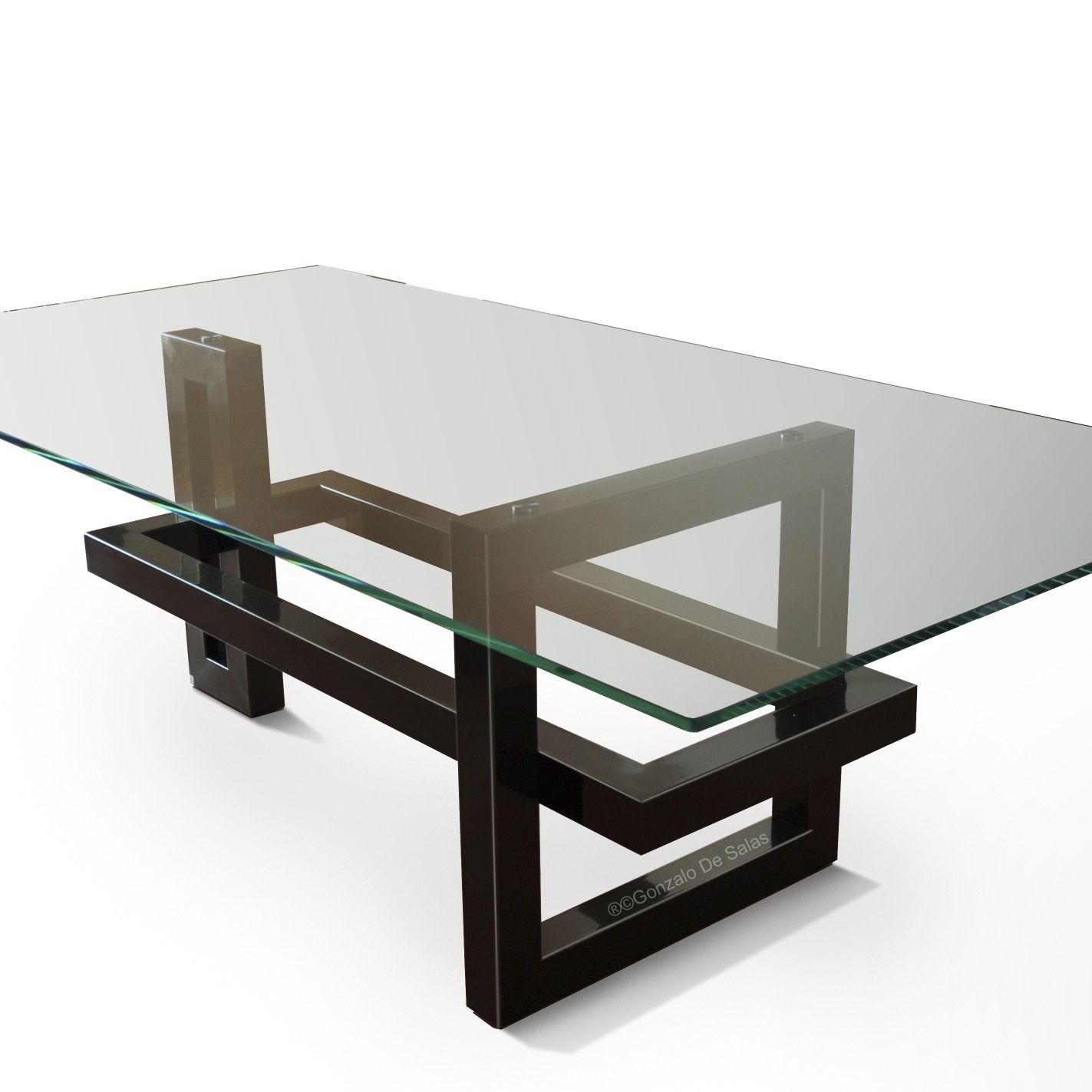 Contemporary dining table - IOS - GONZALO DE SALAS - glass / stainless ...