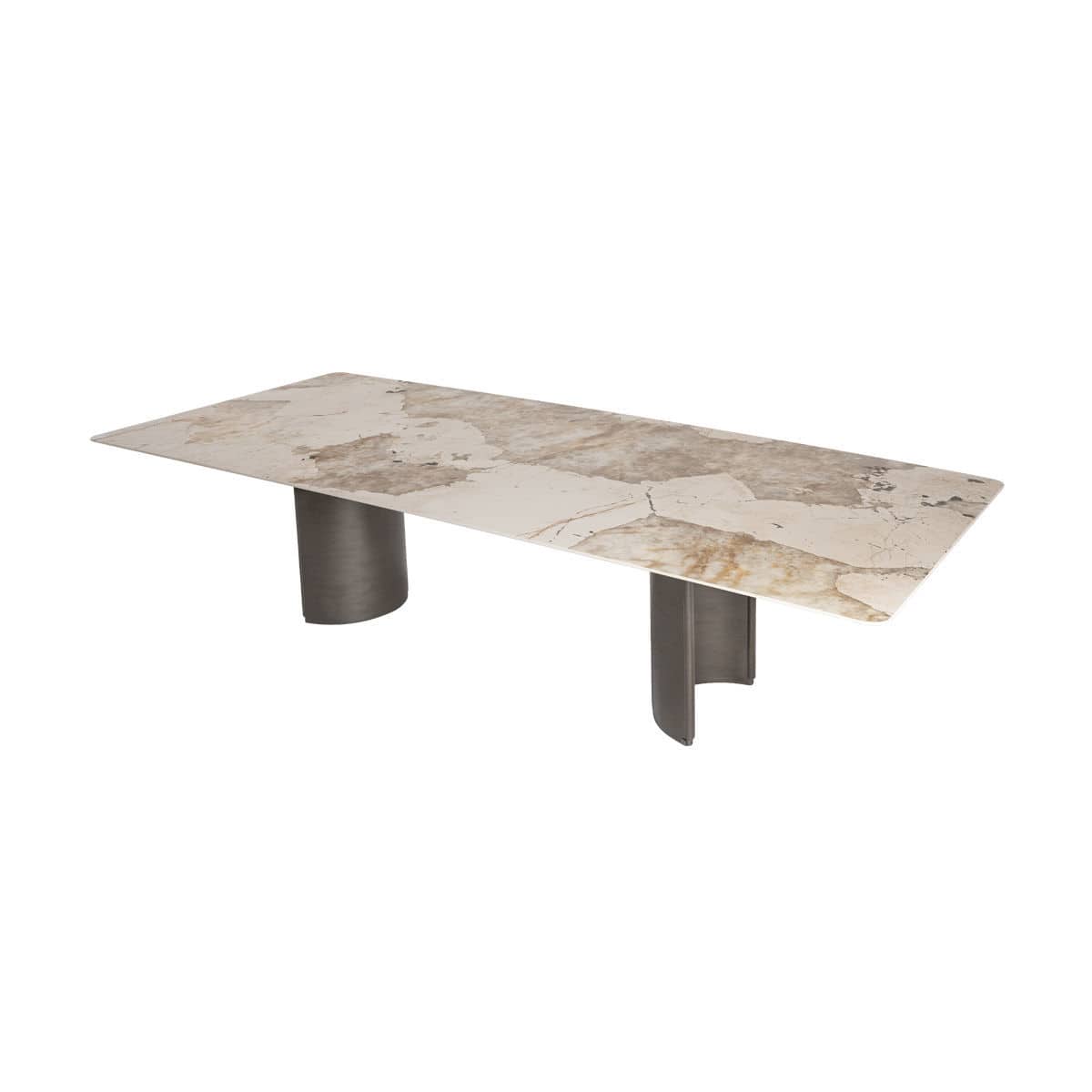 Contemporary dining table - LUA 501 - Adriana Hoyos - stone / solid ...