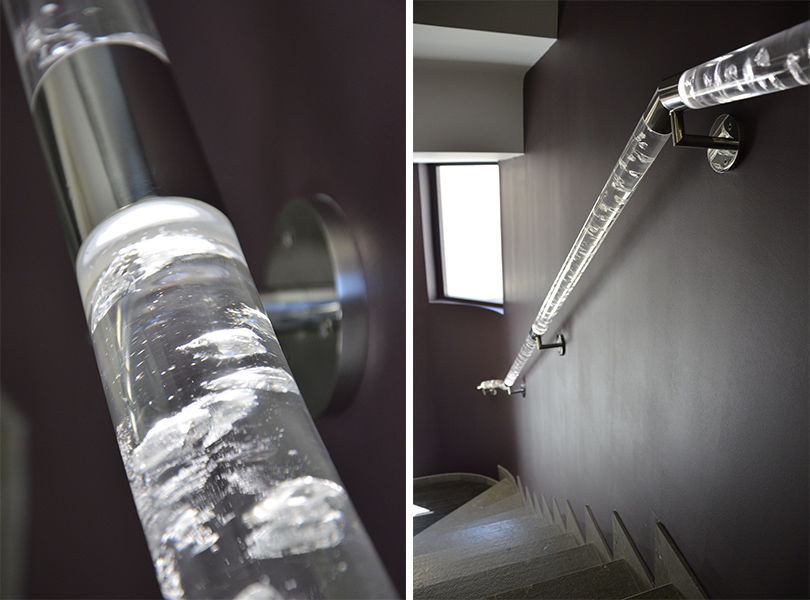 Acrylic railing - A PUISSANCE 10 - DACRYL® - with panels / indoor / for ...