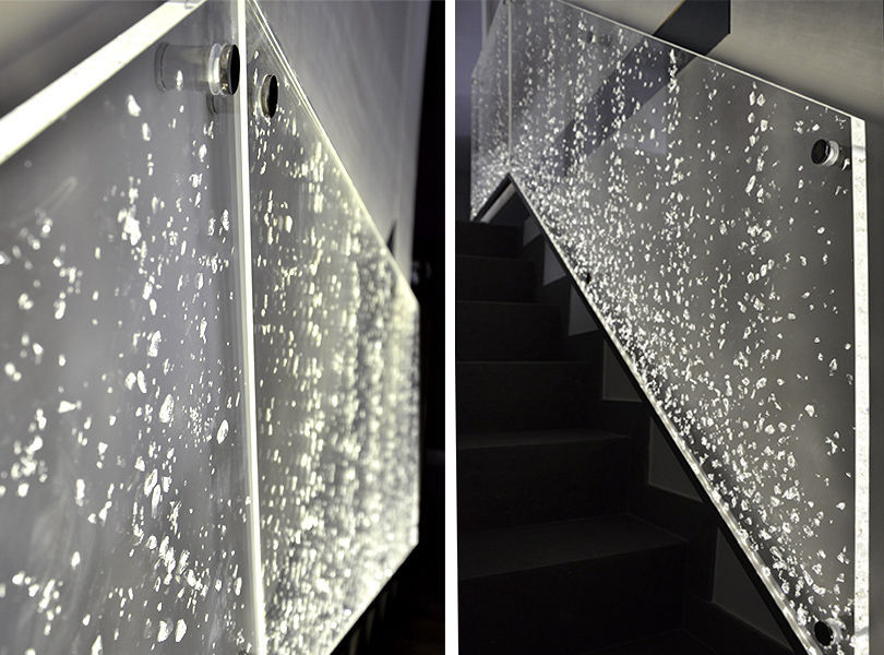 Acrylic railing - A PUISSANCE 10 - DACRYL® - with panels / indoor / for ...