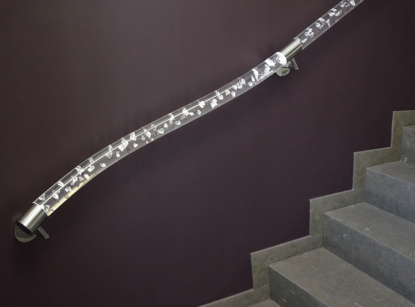 Acrylic railing - A PUISSANCE 10 - DACRYL® - with panels / indoor / for ...