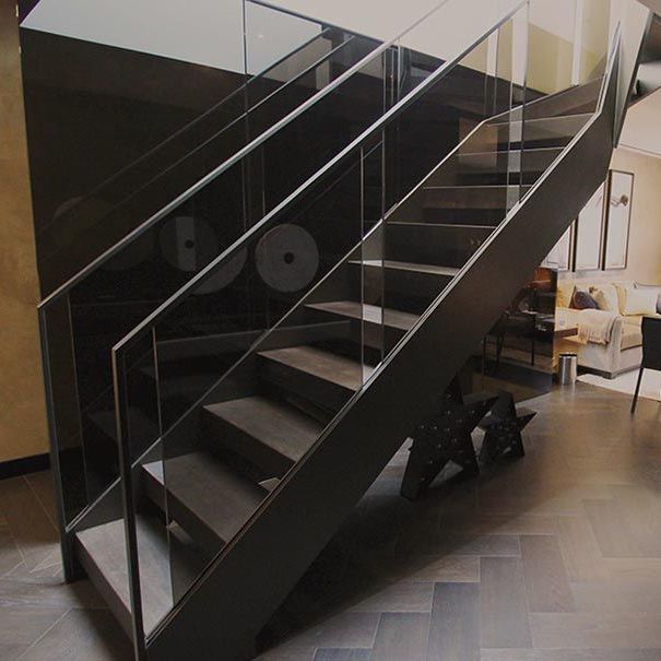 Straight staircase - RELTON - Canal Engineering - wooden step / steel ...