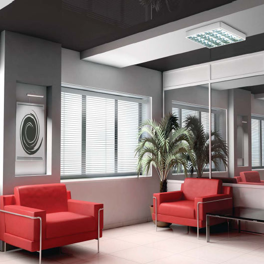 Surface mounted light fixture - ADAS - Climar, S.A. - fluorescent / square / rectangular