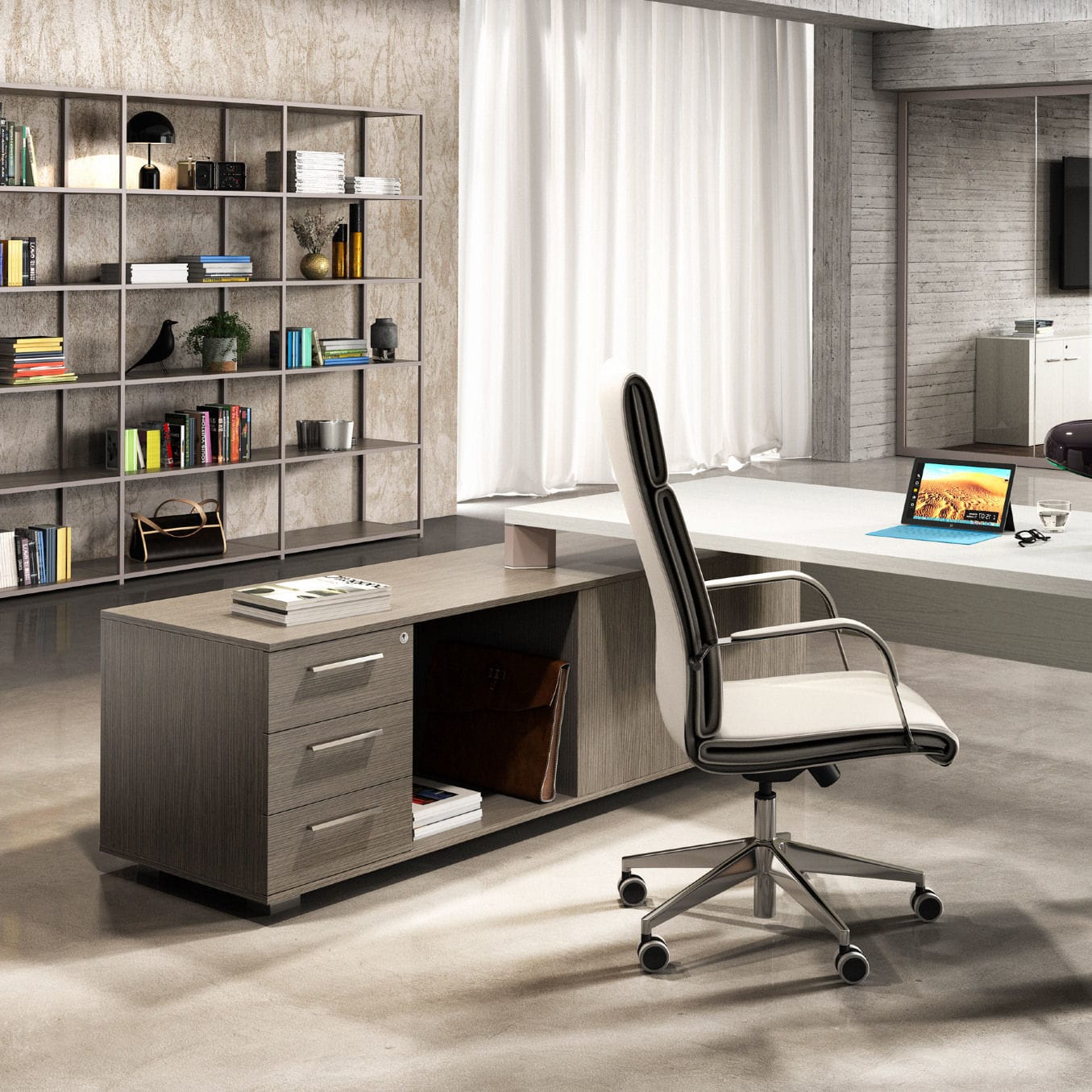 Contemporary desk - XENO MANAGER - Styloffice S.p.a. - wooden / metal ...