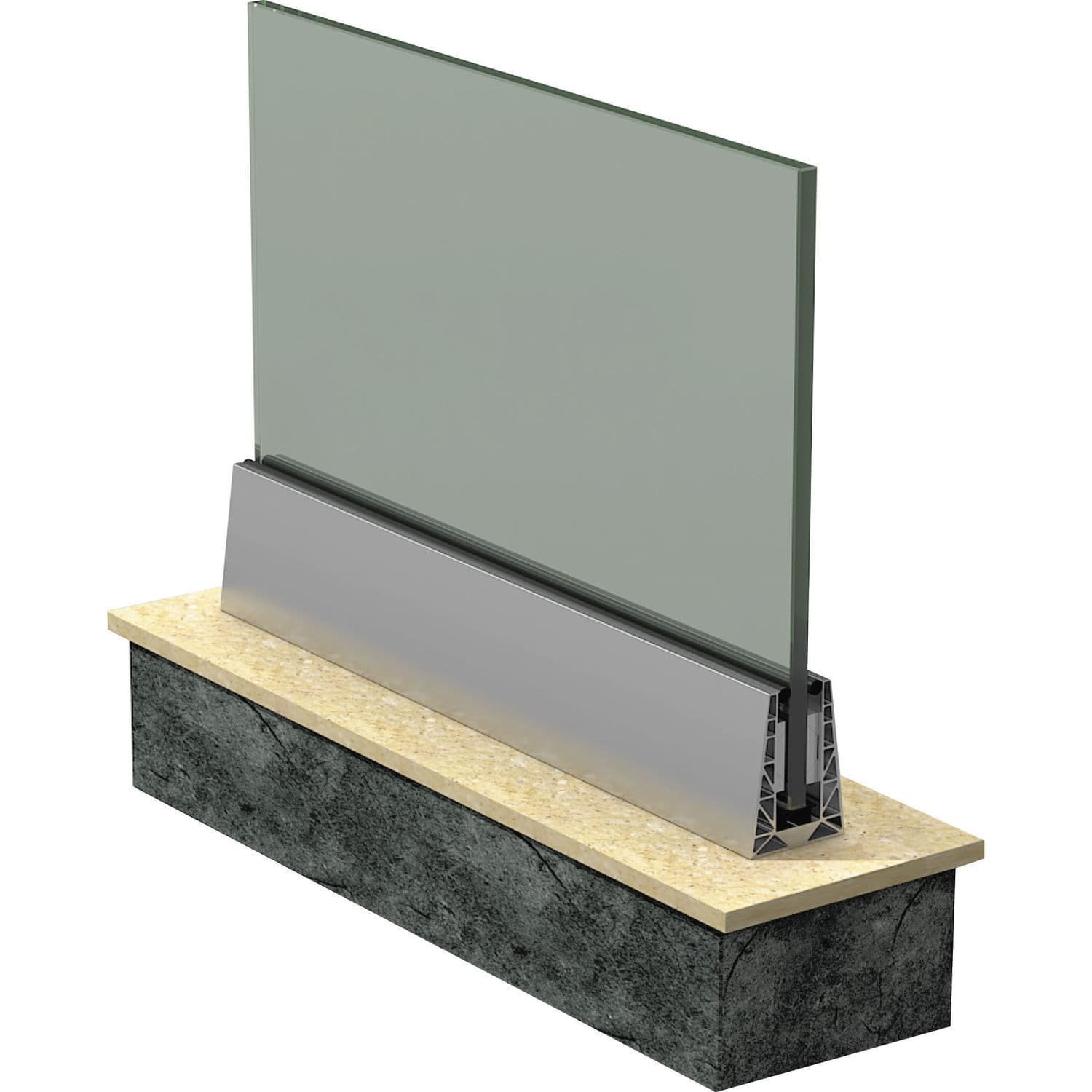 Frameless railing - IRIS B7 - PESPA ALUMIN - aluminum / glass panel ...