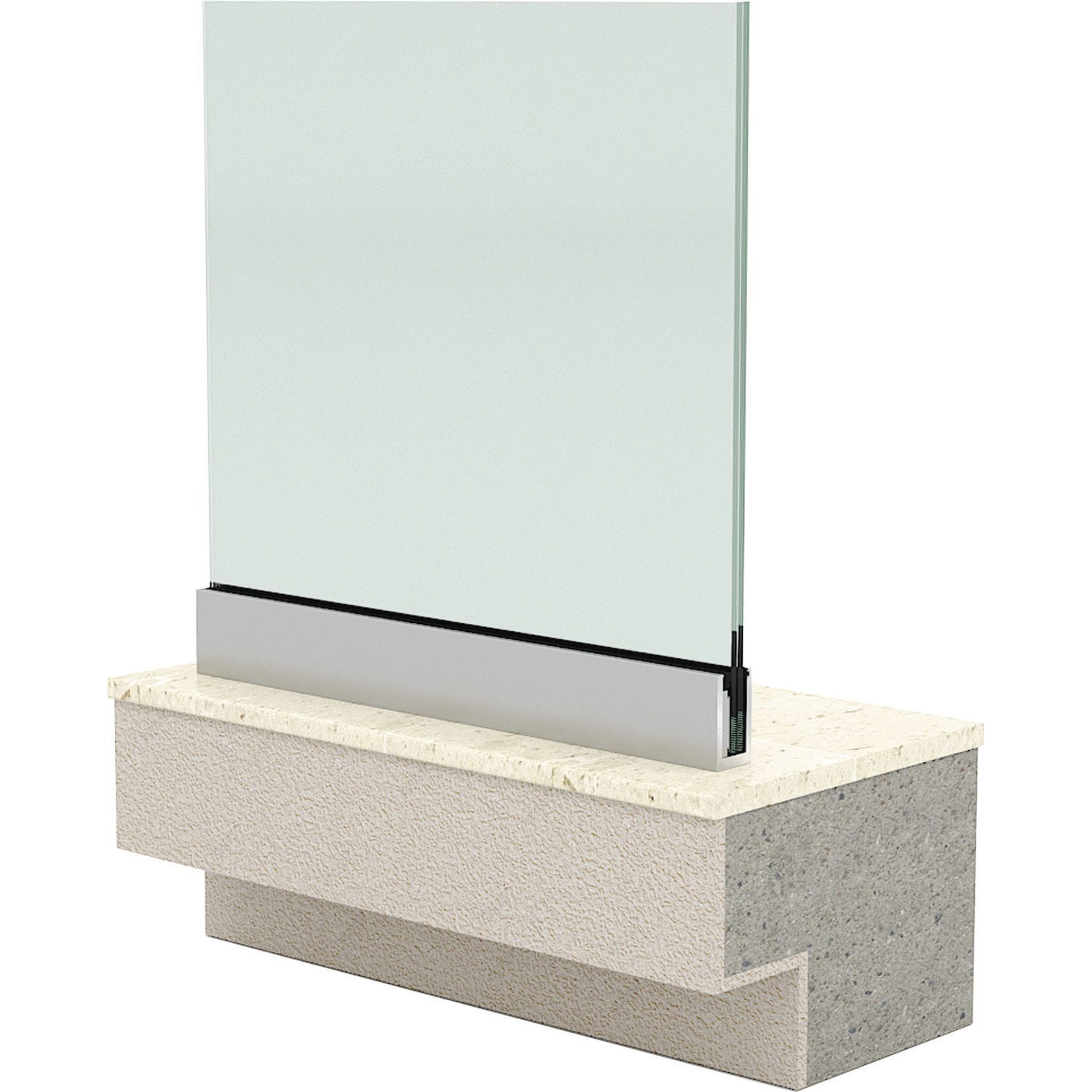 Frameless railing - IRIS C1 - PESPA ALUMIN - aluminum / glass panel ...
