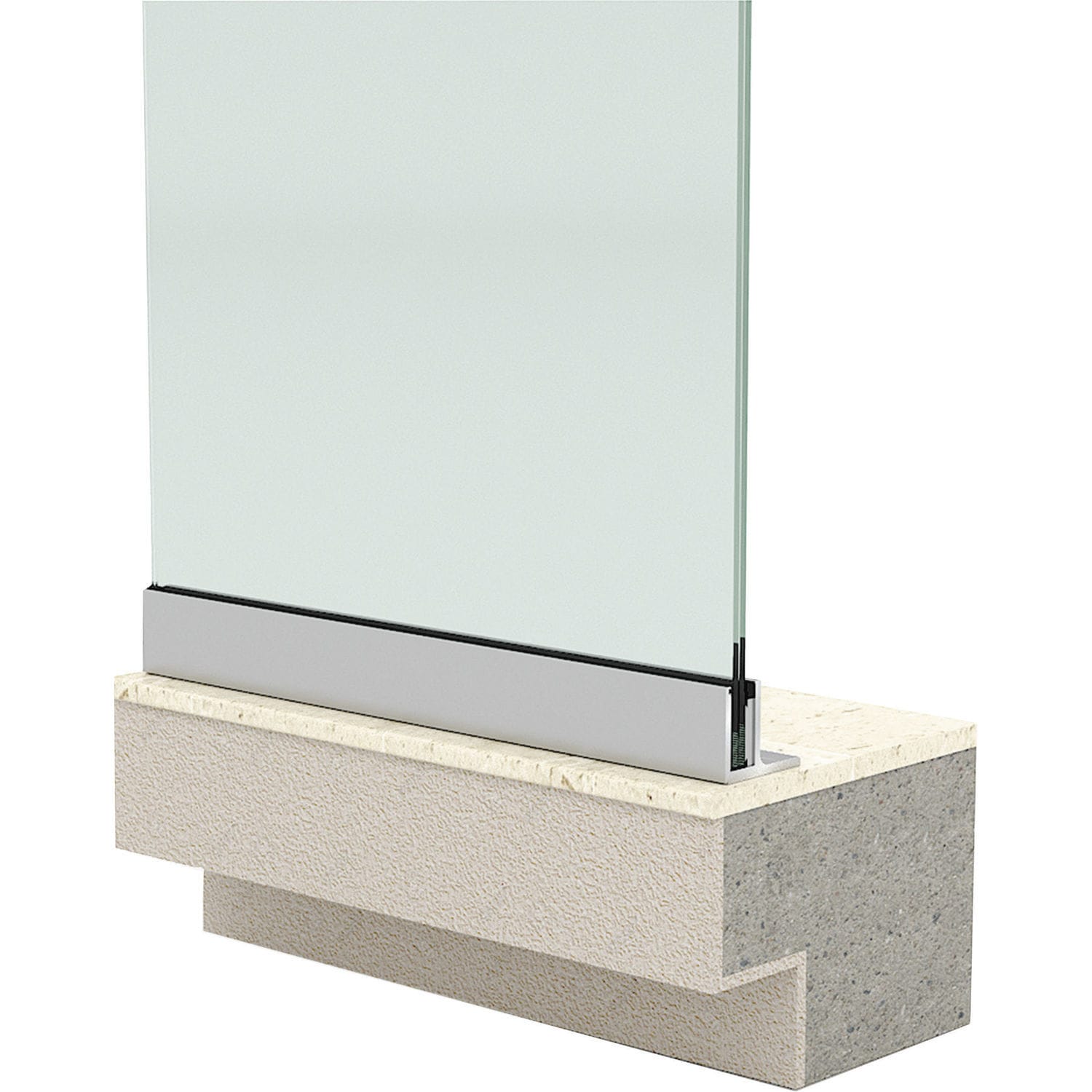 Frameless railing - IRIS C2 - PESPA ALUMIN - aluminum / glass panel ...