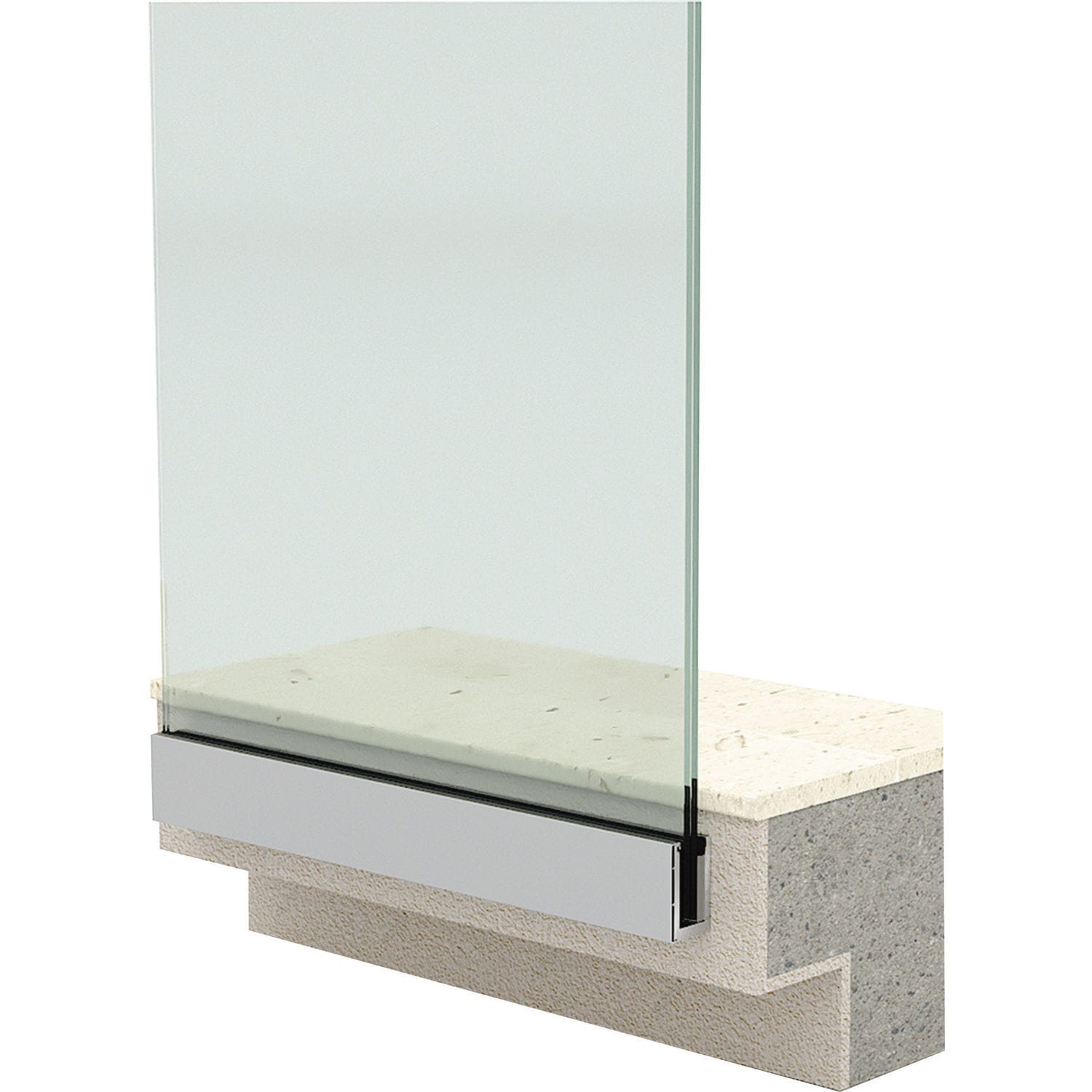 Frameless railing - IRIS CC1 - PESPA ALUMIN - aluminum / glass panel ...