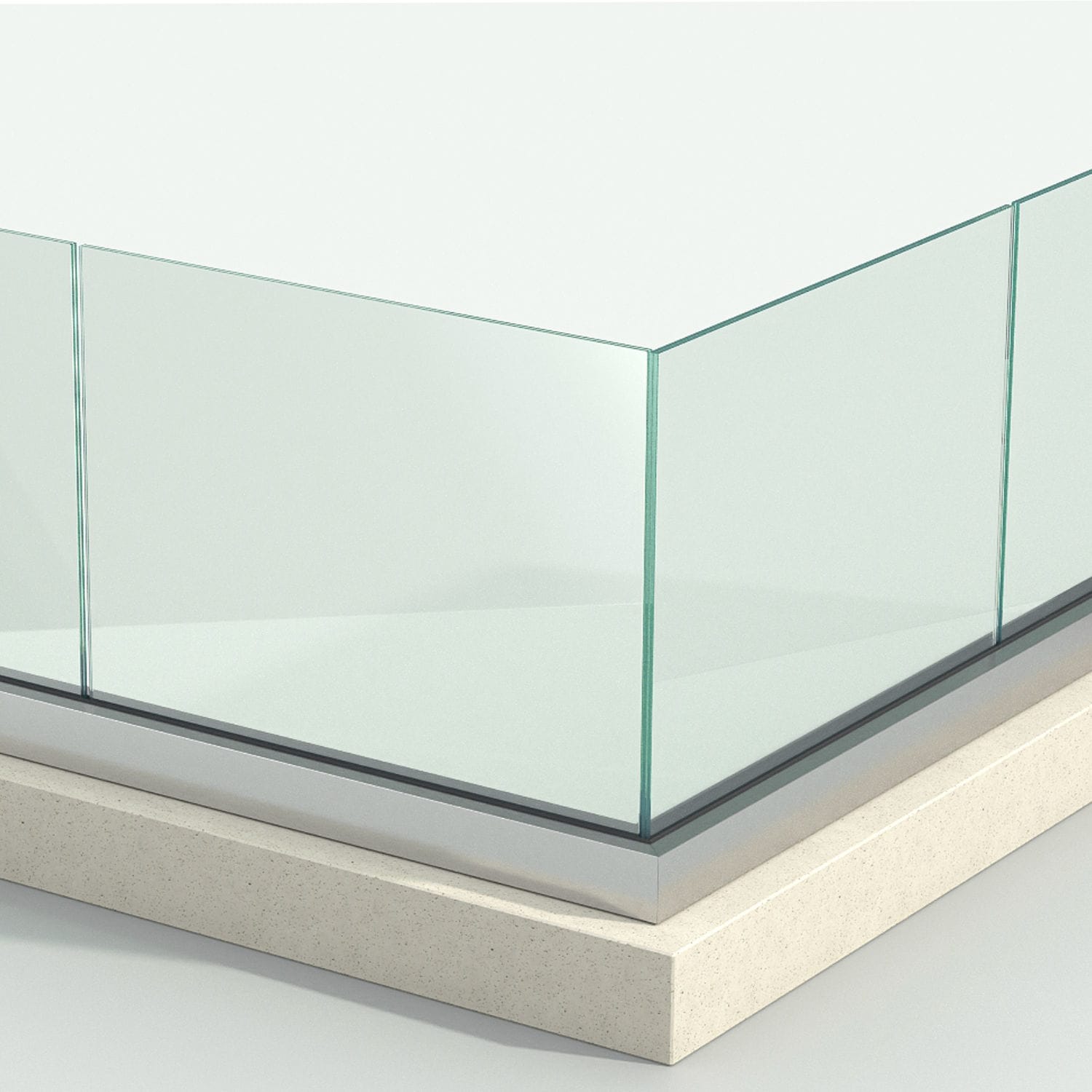 Frameless railing - IRIS A4 - PESPA ALUMIN - aluminum / glass panel ...