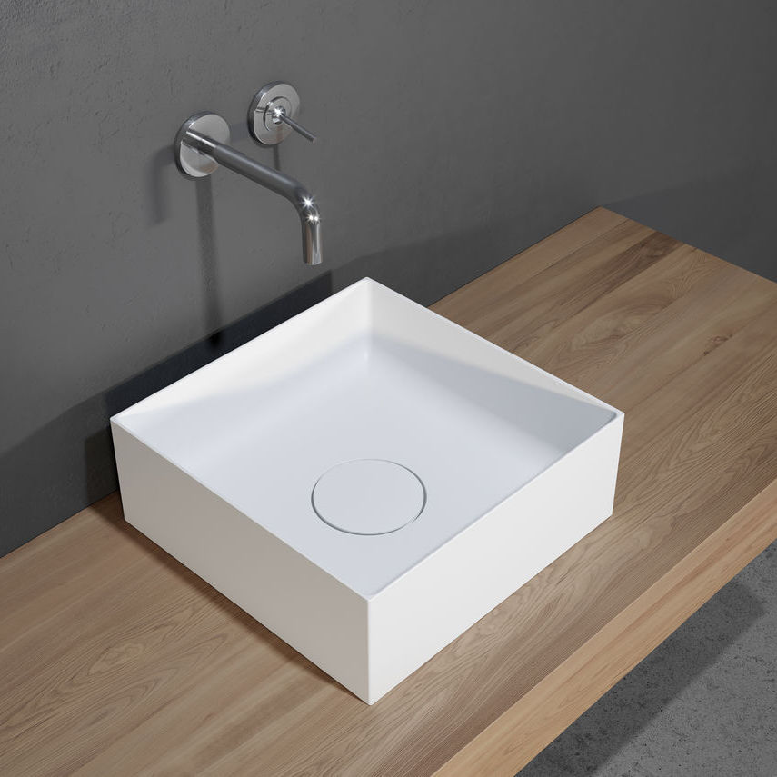 Countertop washbasin - THIN - RIHO - ceramic / rectangular / contemporary
