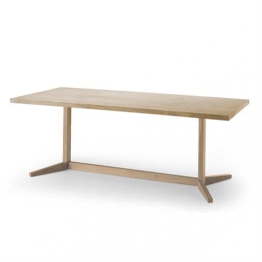 Contemporary table - KUSKOA - Alki - oak / natural oak / oak base