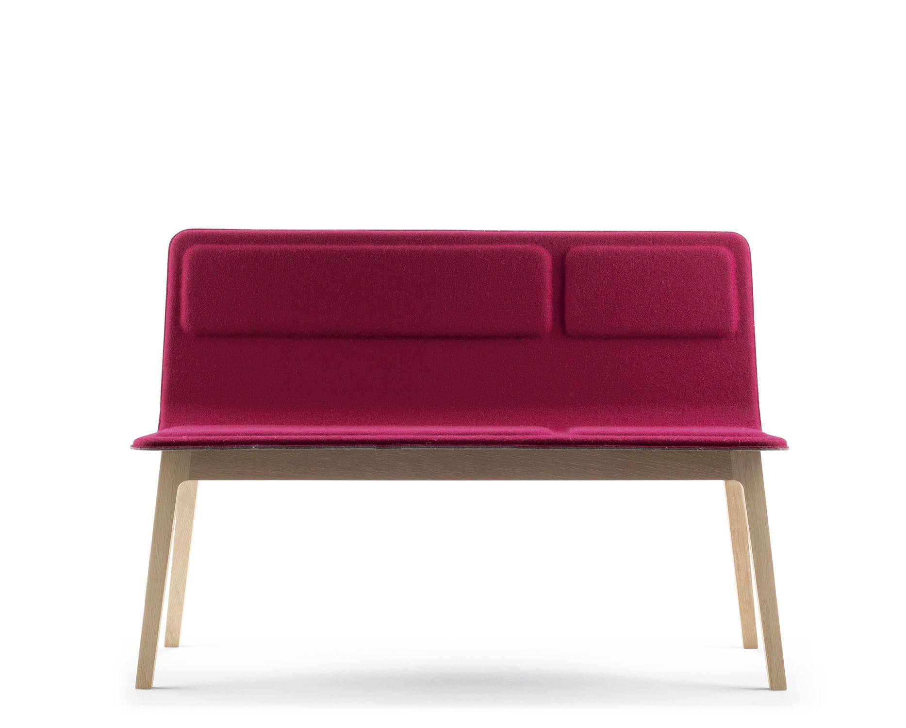 Contemporary bench - LAIA - Alki - oak / fabric / leather