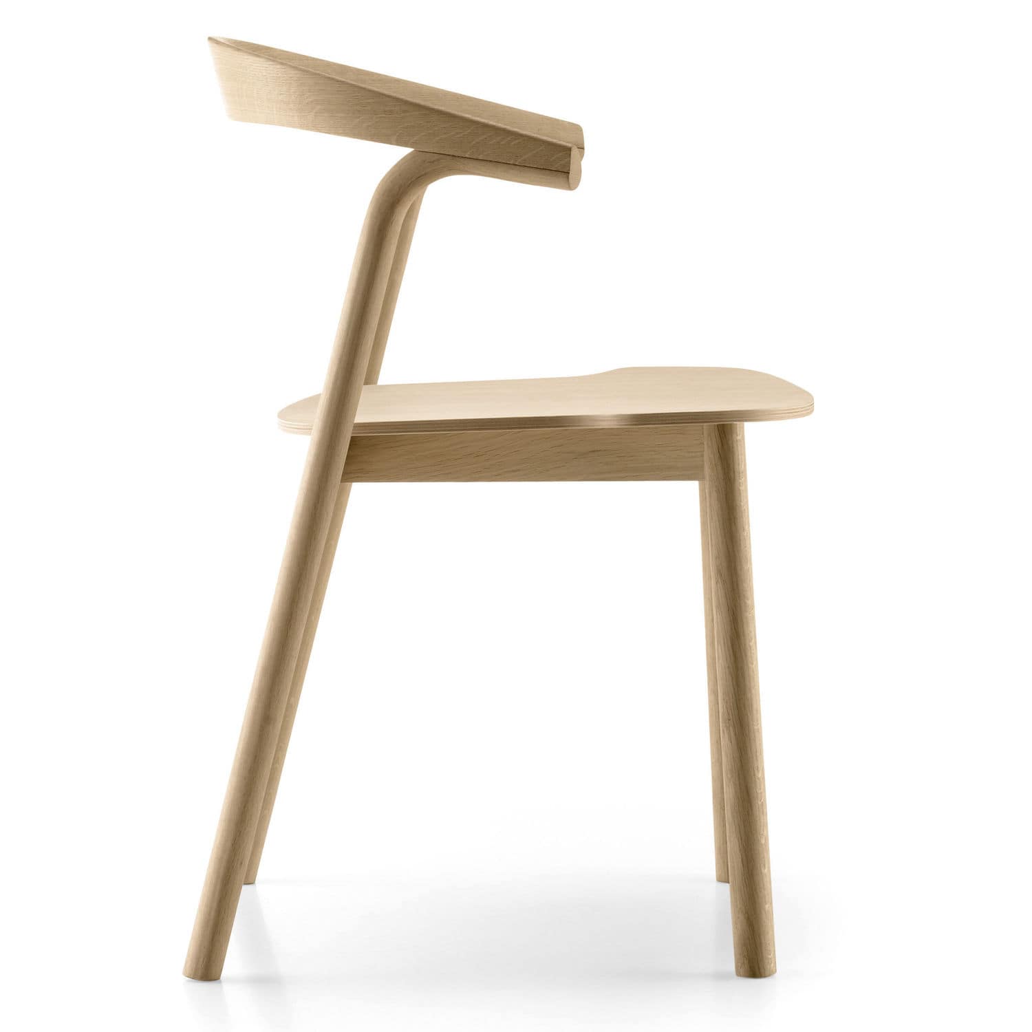 Contemporary chair - MAKIL - Alki - indoor / oak / solid wood