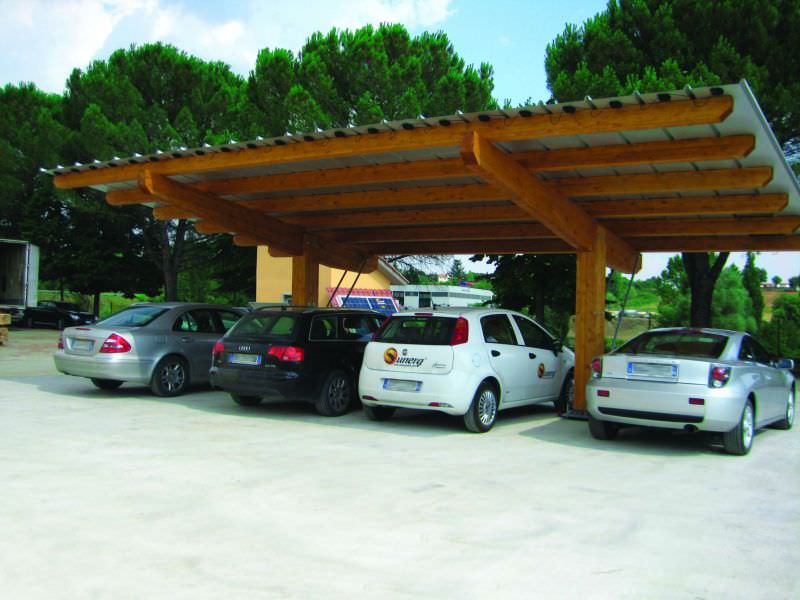 Commercial carport - SUNCAR - SUNERG SOLAR - with solar panel / wooden