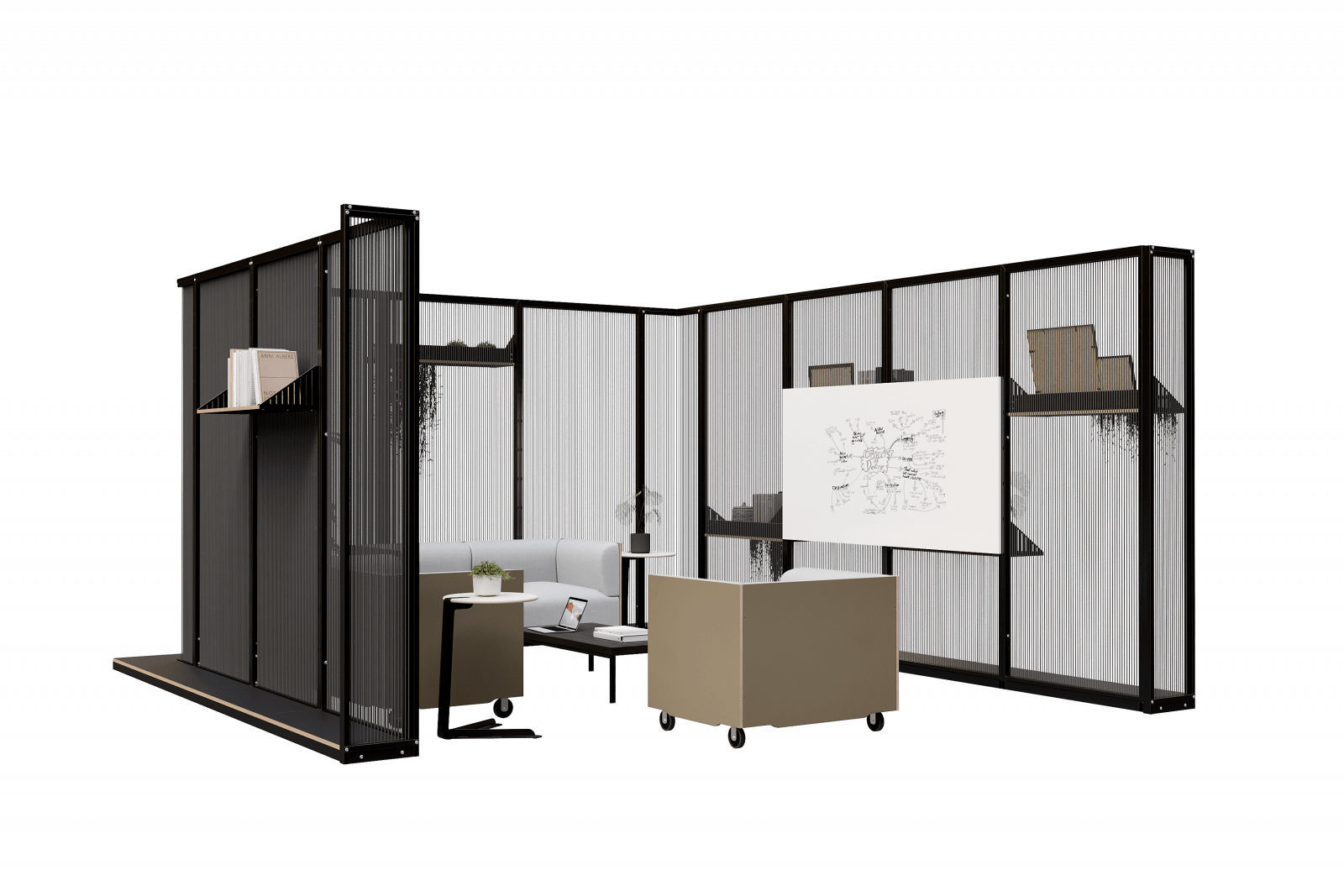 Steel privacy office space - Harp - Connection