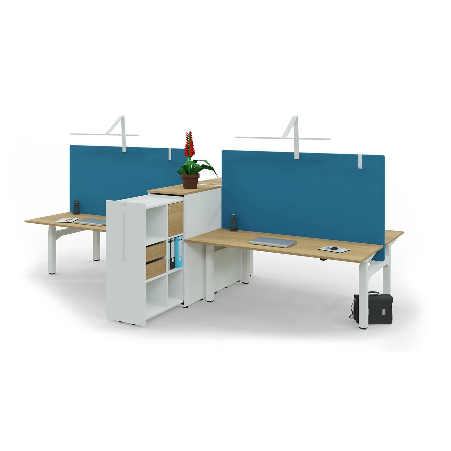 Workstation desk - SPINE-B - Leuwico - free-standing / 2-4 person ...