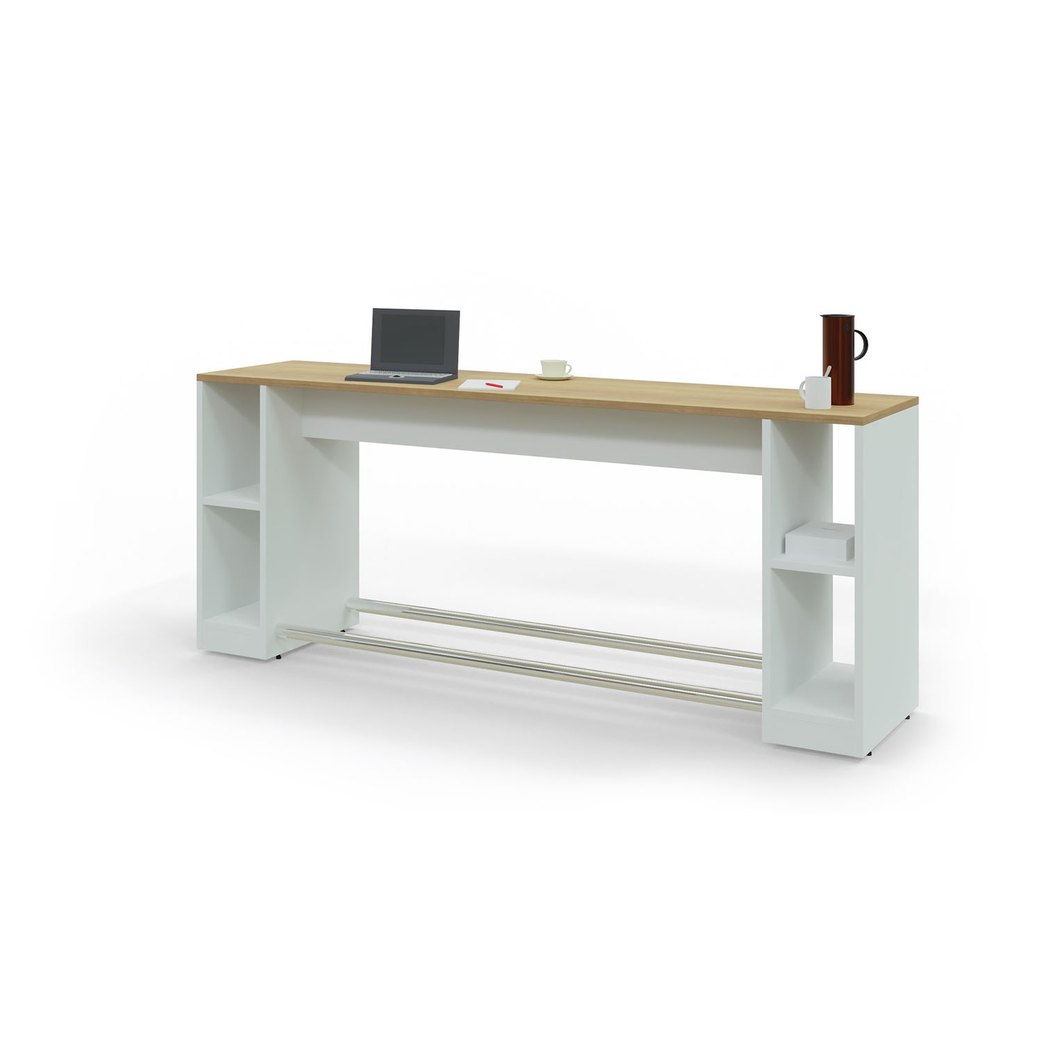 Steel reception desk - COMMUNICATION DESK - Leuwico - lacquered metal ...