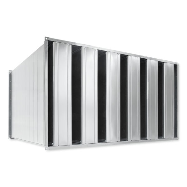 Sheet metal ventilation aperture silencer - MSA - TROX - steel / aluminium