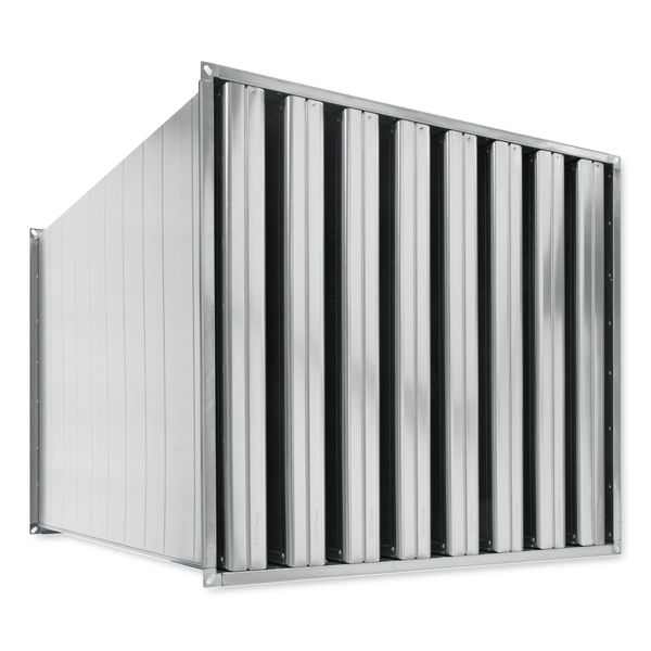 Sheet metal ventilation aperture silencer - XSA - TROX - steel / aluminium