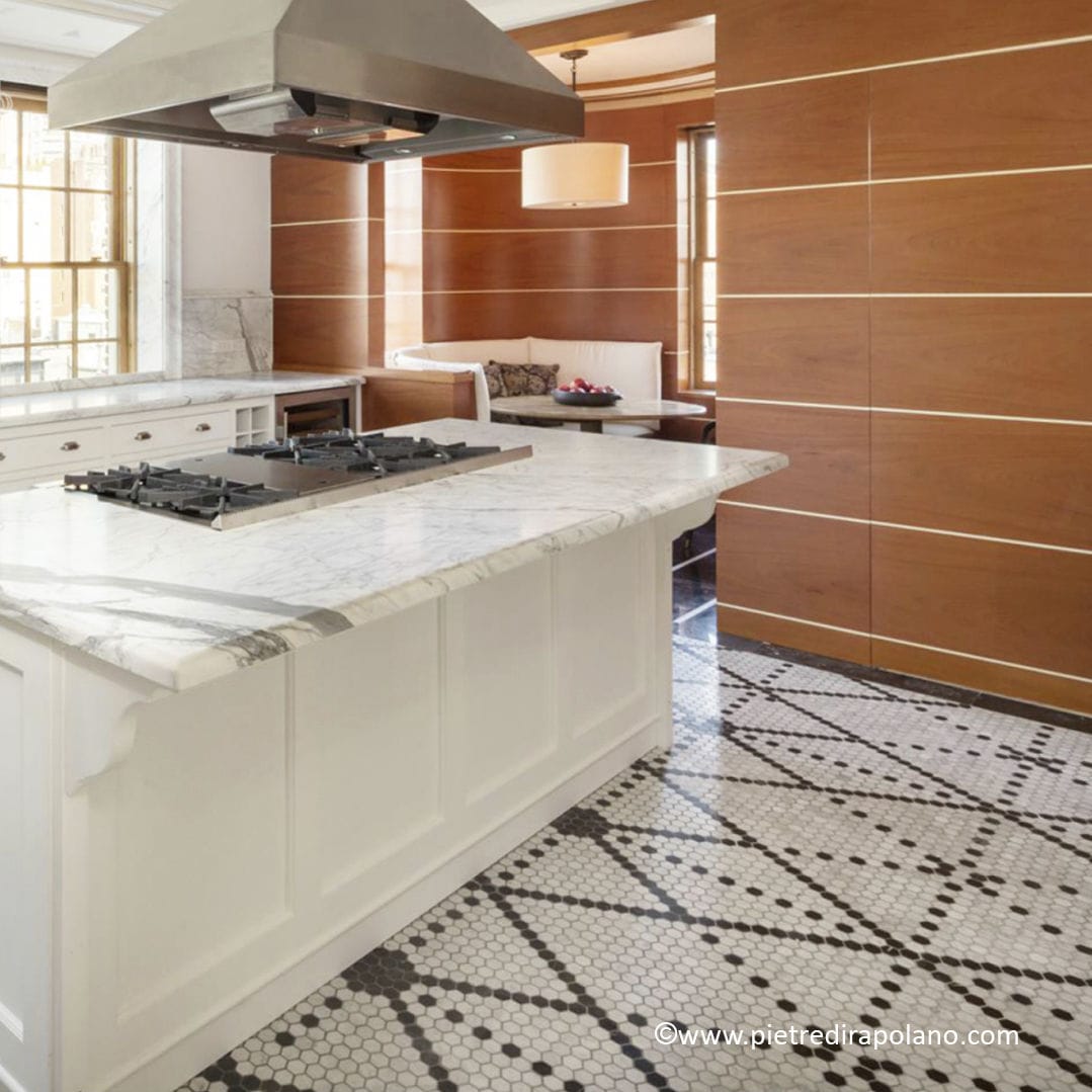 Marble mosaic tile - ESAGONO 4.8 - PIETRE DI RAPOLANO PDR SRL - high ...