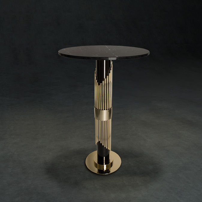 Contemporary high bar table - STREAMLINE - Ccastro Lighting - brass ...