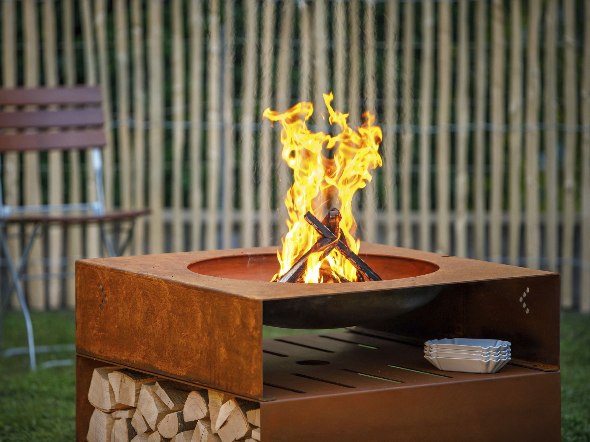 Wood-burning fire pit - light my fire.cube - keilbach design and ...