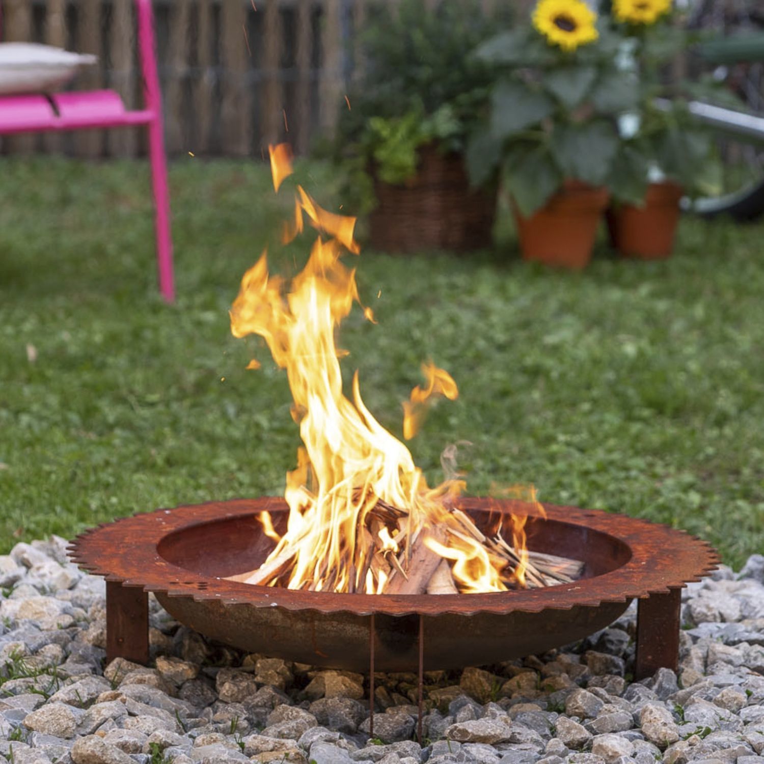 Wood-burning fire pit - sun - keilbach design and products - steel ...
