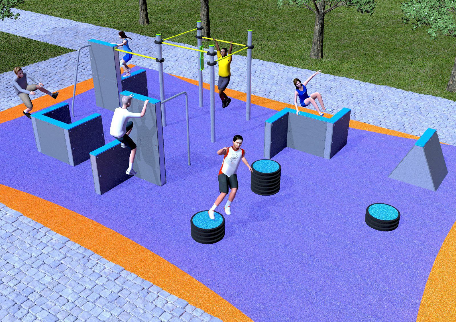 Fitness obstacle course - VIENA - Industrias Agapito - platform / walk ...