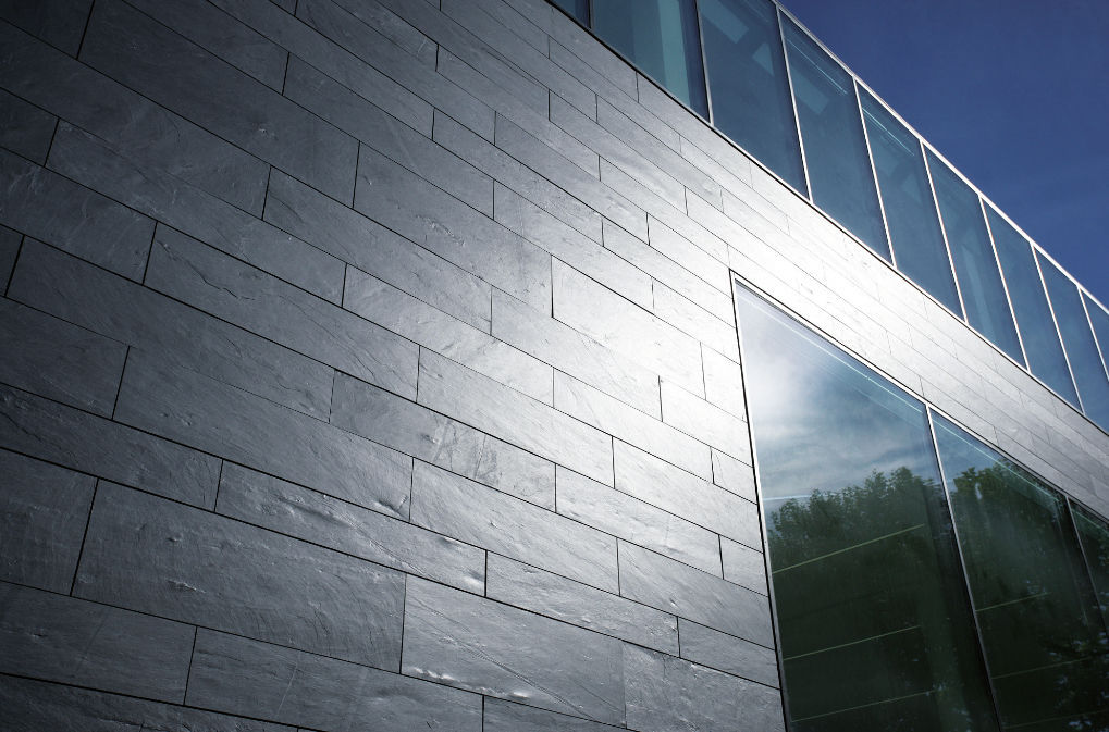 Panel cladding / slate / textured / brushed - SYMMETRICAL WITH ...
