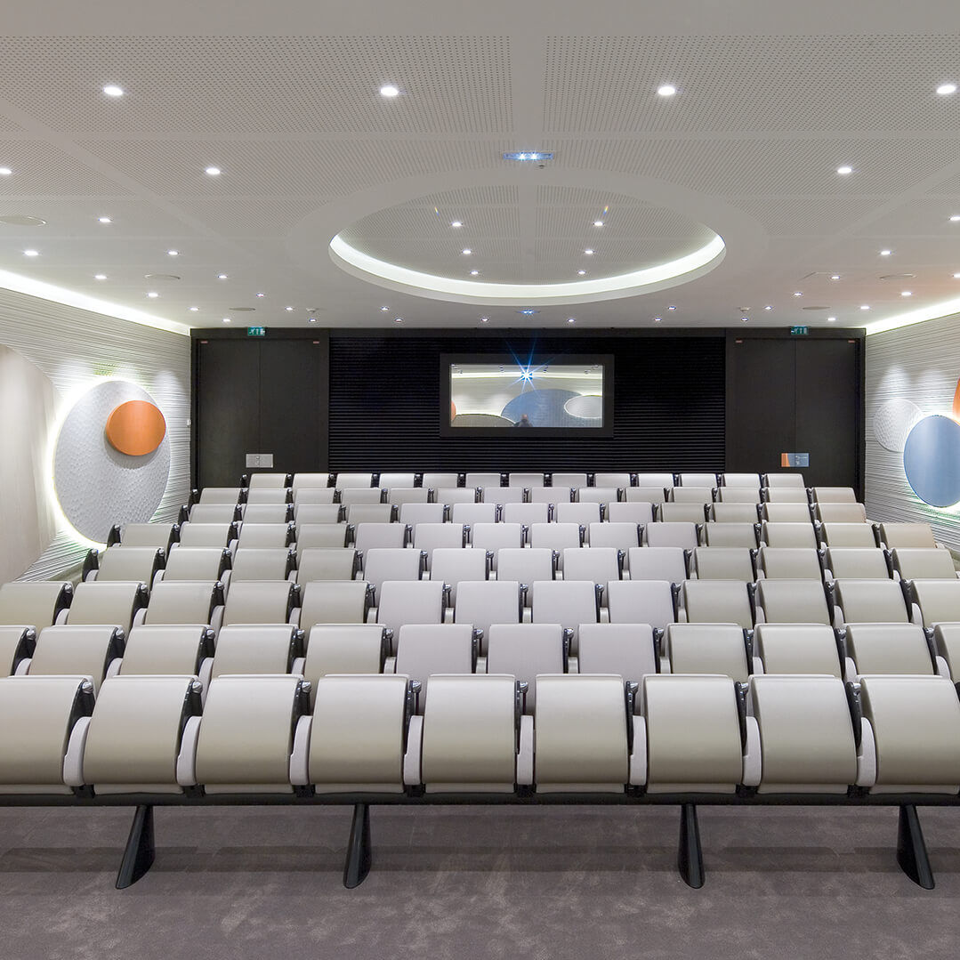 Contemporary auditorium seating - TULIP - Lamm srl - leather ...