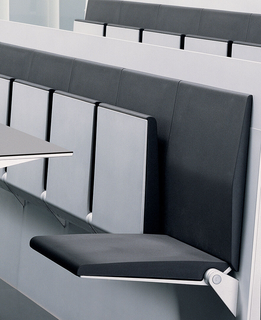 Aluminum auditorium seat - BLADE - Lamm srl - folding