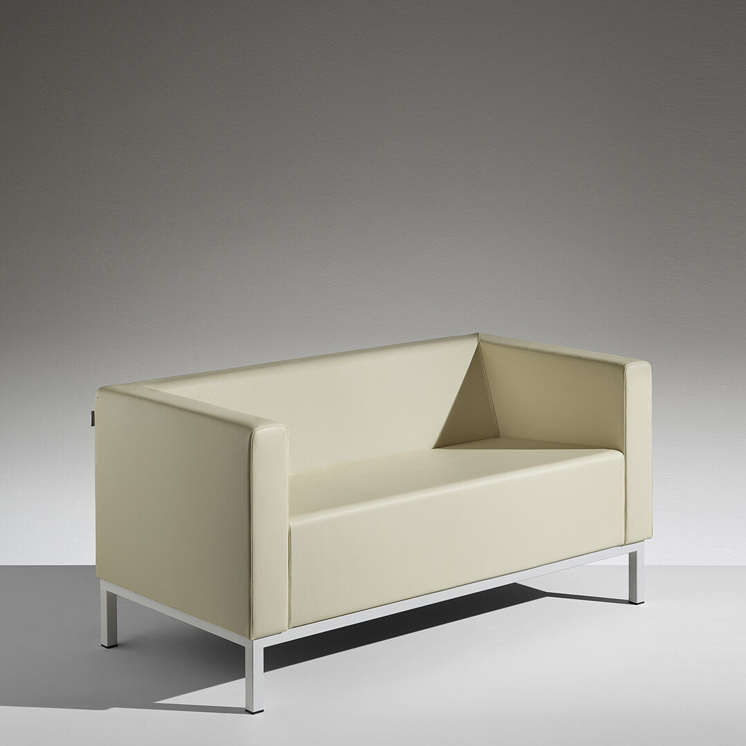 Compact sofa / contemporary / leather / fabric - POLO - Lamm srl