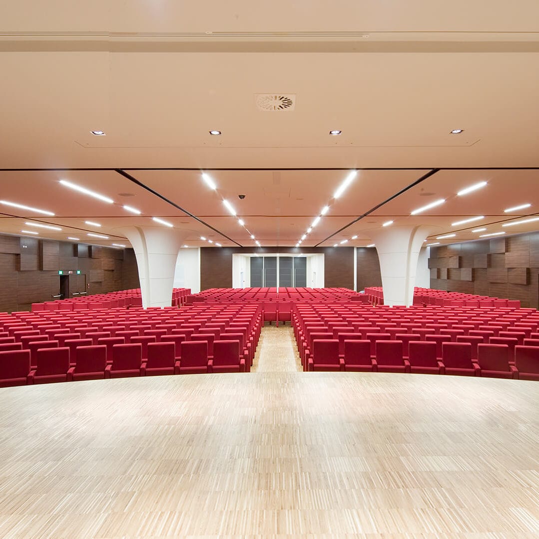 Contemporary auditorium seat - C900 - Lamm srl - fabric / wooden / plywood