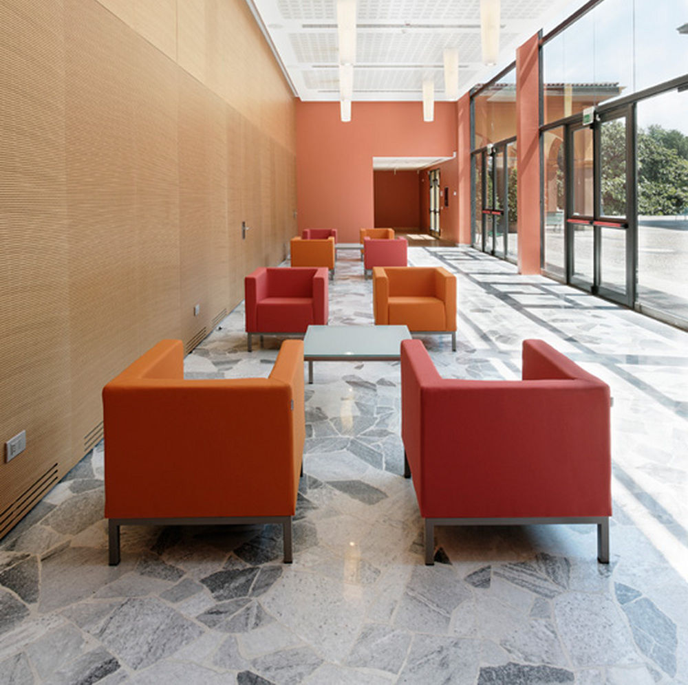 Contemporary visitor armchair - POLO - Lamm srl - leather / commercial