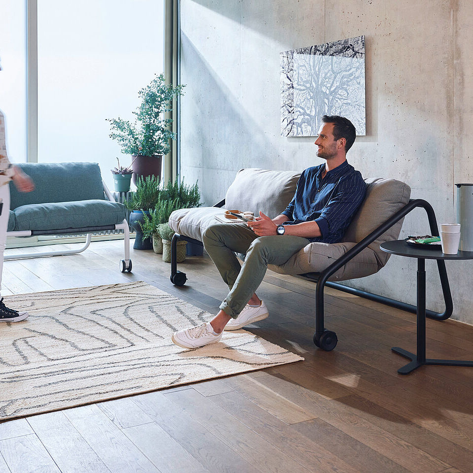 Contemporary sofa - SE:LAB - Sedus - fabric / with washable removable ...