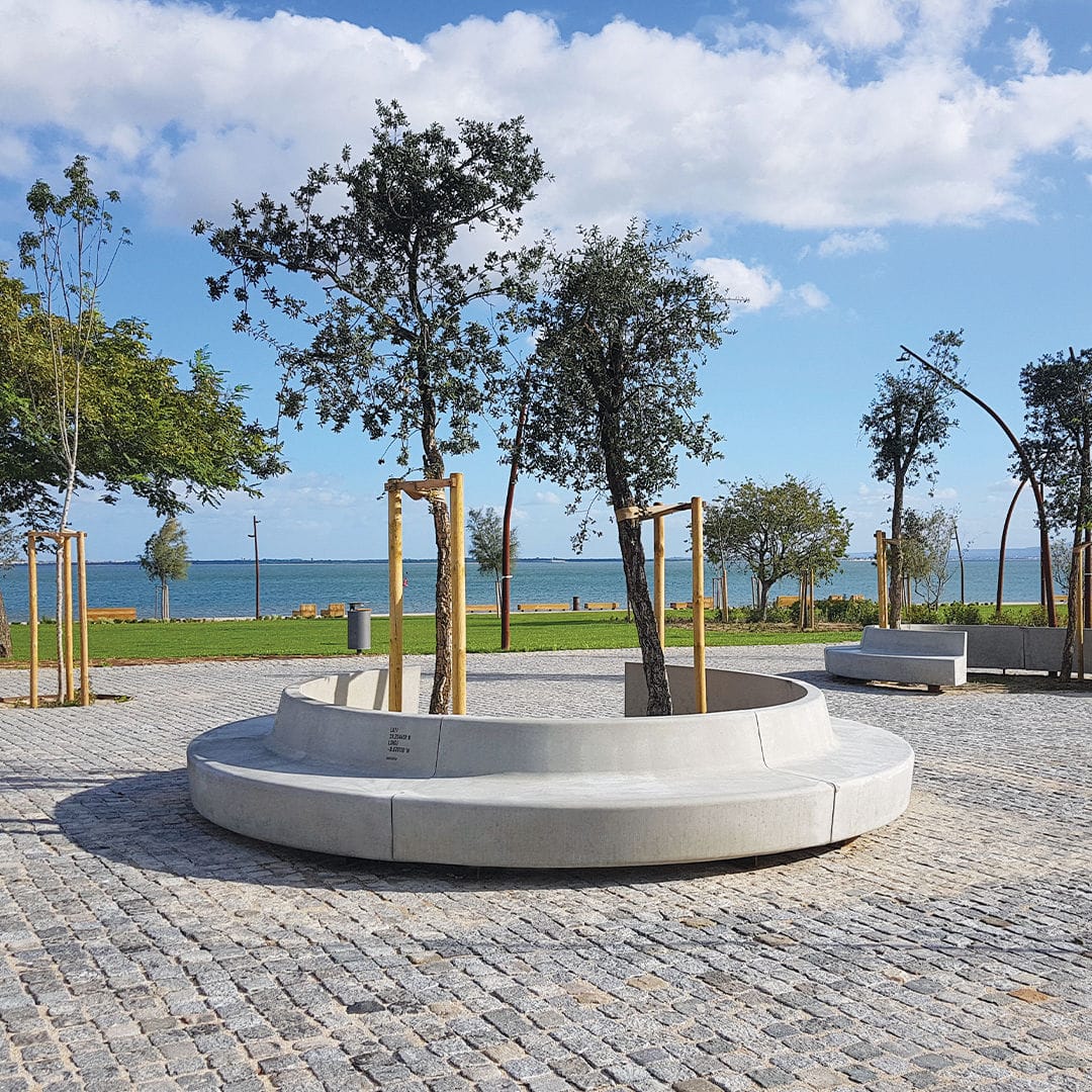 Contemporary public bench - TEJO Convex - A Amop Synergies - concrete ...